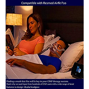 2-Pack Replacement CPAP Headgear with Magnetic Clips for ResMed Airfit F20, CPAP Headgear Straps Compatible with Resmed Mask F20 - Soft, Plush Straps for Optimal Fit & Flexibility(Large)