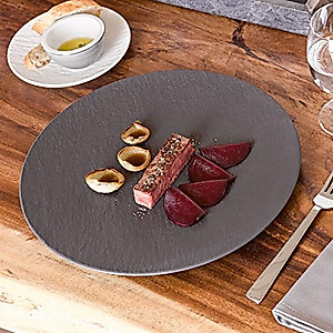 Villeroy & Boch Manufacture Rock Pizza/Buffet Plate, 12.5 in, Black/Gray