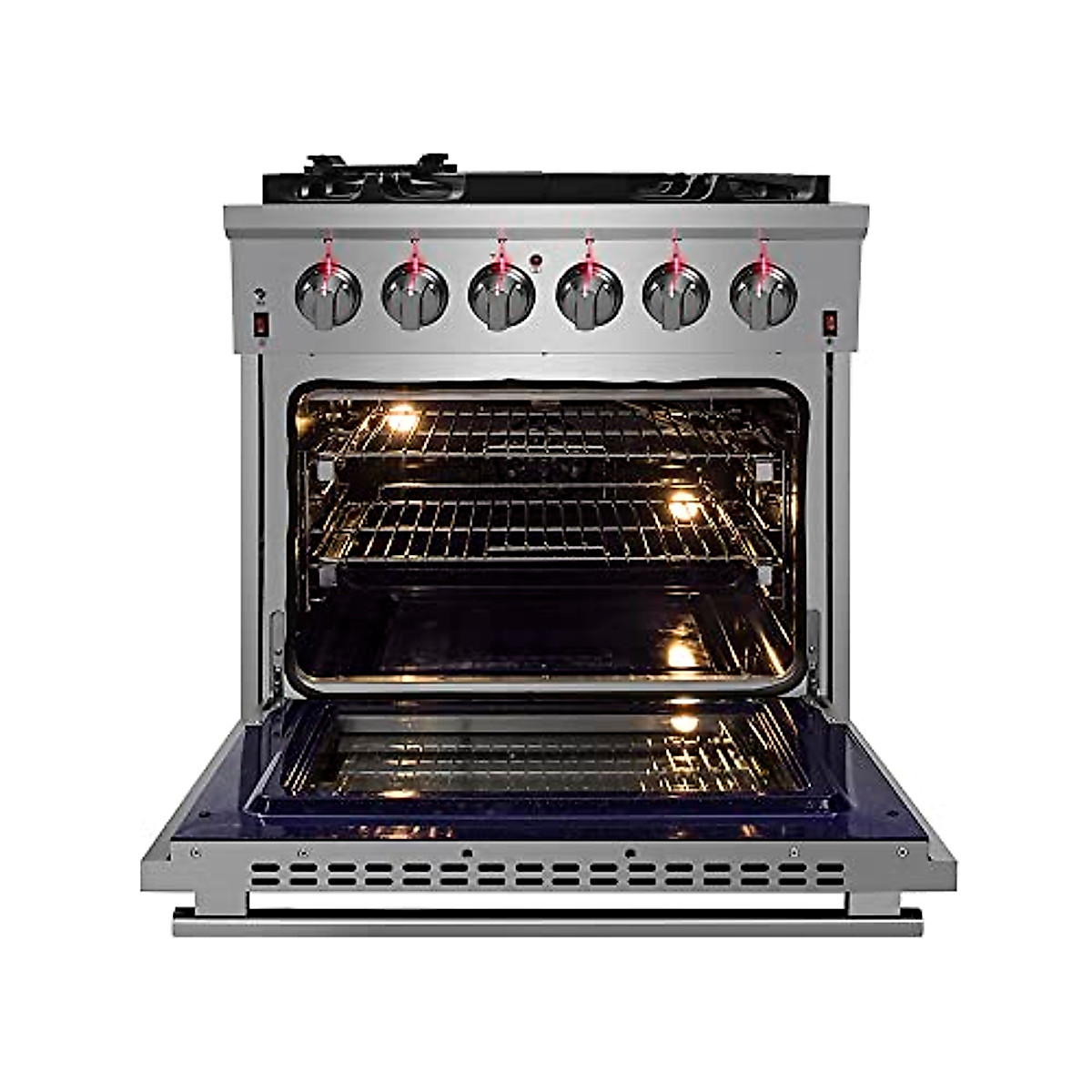 FORNO Massimo Freestanding 30-Inch Full Gas Range and Oven with 5 Italian Sealed Burners Cooktop - 4.32 Cu.Ft. Convection Stainless Steel Oven Includes Cast Iron Accessories