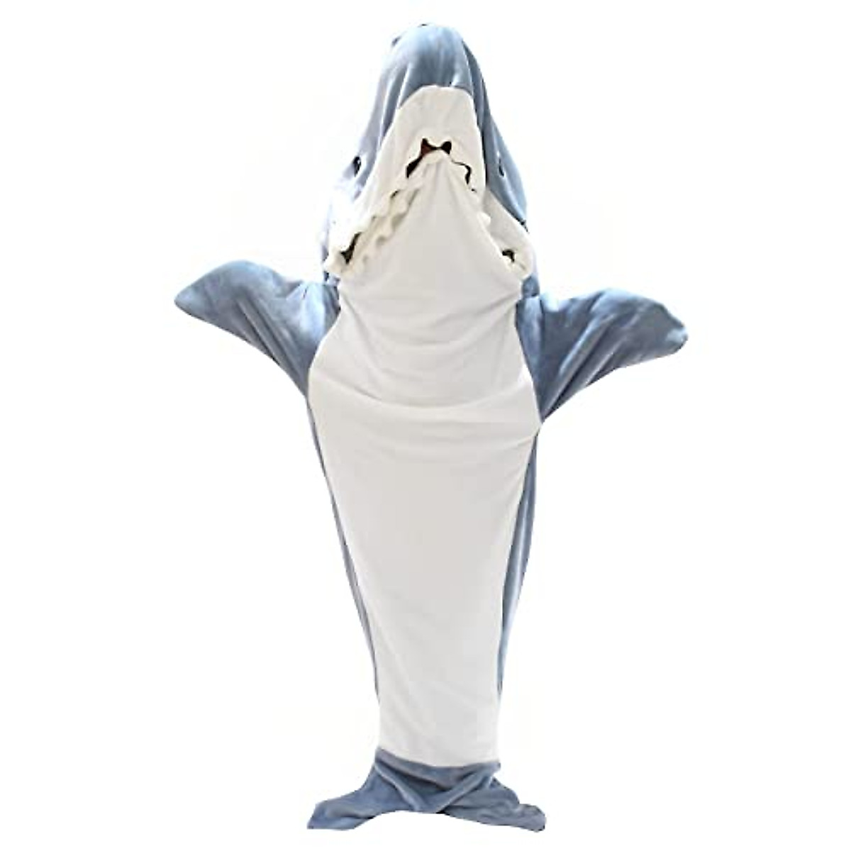 Shark Blanket Adult,Comfy Shark Blanket Hoodie,Super Soft Cozy Flannel Hoodie Wearable Shark Blanket Sleeping Bag,Shark Onesie Blanket((L),67 inches)