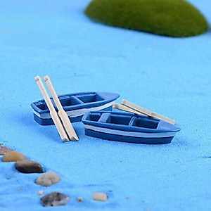Ciieeo 2 Sets Micro Boat Micro Landscape Ornament Miniature Boat Micro Landscape Boat Mini House Boat