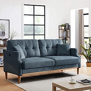 SoarFlash 70” Loveseat Sofa Couch for Living Room, Small Apartment Sofa for Small Spaces, Multifunctional Rechargeable Sofa, Multi-Person Fashion Sofa, Blue