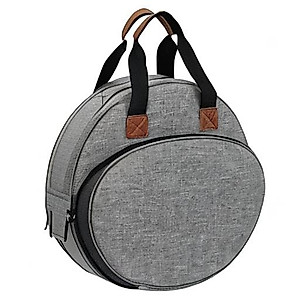 MIOKY Embroidery Bag for Cross Stitch Project, Embroidery Supplies Organizer Storage Portable Carrying Case Travel Tote for Embroidery Hoops,Floss,Cross Stitch Tools,Grey [Bag Only]