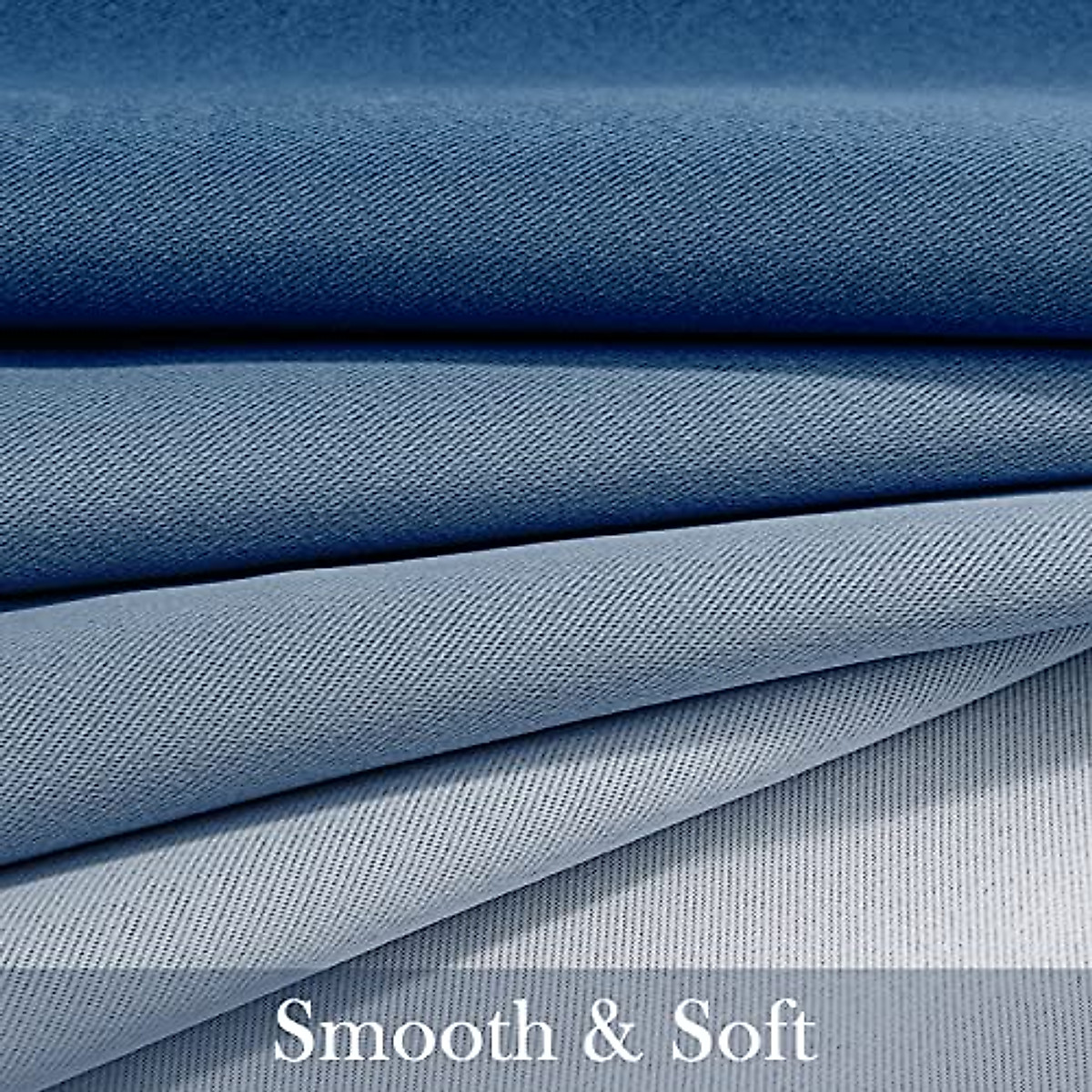 HOMEIDEAS Navy Blue Ombre Blackout Curtains 52 X 84 Inch Length Gradient Room Darkening Thermal Insulated Energy Saving Grommet 2 Panels Window Drapes for Living Room/Bedroom