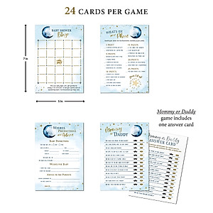 Lillian Rose"Love You to The Moon and Back" Baby Shower Game Set,Blue