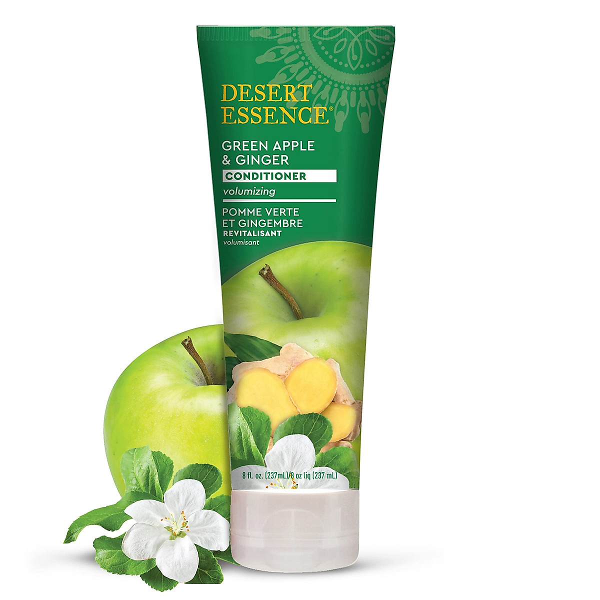 Desert Essence, Thickening Conditioner, Green Apple and Ginger, Vegan, 8 oz