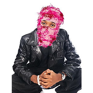 MGBPEI 1 Pack Distressed Balaclava Ski Mask for Men/Women Knitted Full Face Ski Mask Windproof Neck Warmer