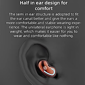 Wireless Earbuds, Mini Sports in Ear Clock Bluetooth Headset, Light-Weight Headphones with Charging Case, Built-in Microphone (Coffee)