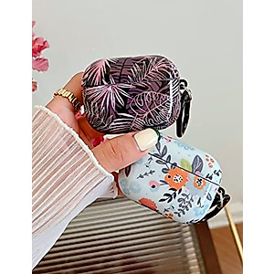 Flower Case Compatible with Apple AirPods Pro Floral, Leaf Smooth Design Cute Kawaii Protective Case Anti-Fall Headphone Case for Airpod Pro Case (AirPods Pro, Rose Gold Leaf)