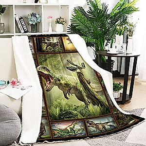 CYREKUD Dinosaur Blanket,Dinosaur Blanket for Boys Girls,Dinosaur Gifts for Adults Throw Blanket,Dinosaur World Blanket,Dino Blanket for Couch Sofa Bedroom Home Dinosaur Decor Christmas 50x60 Inches