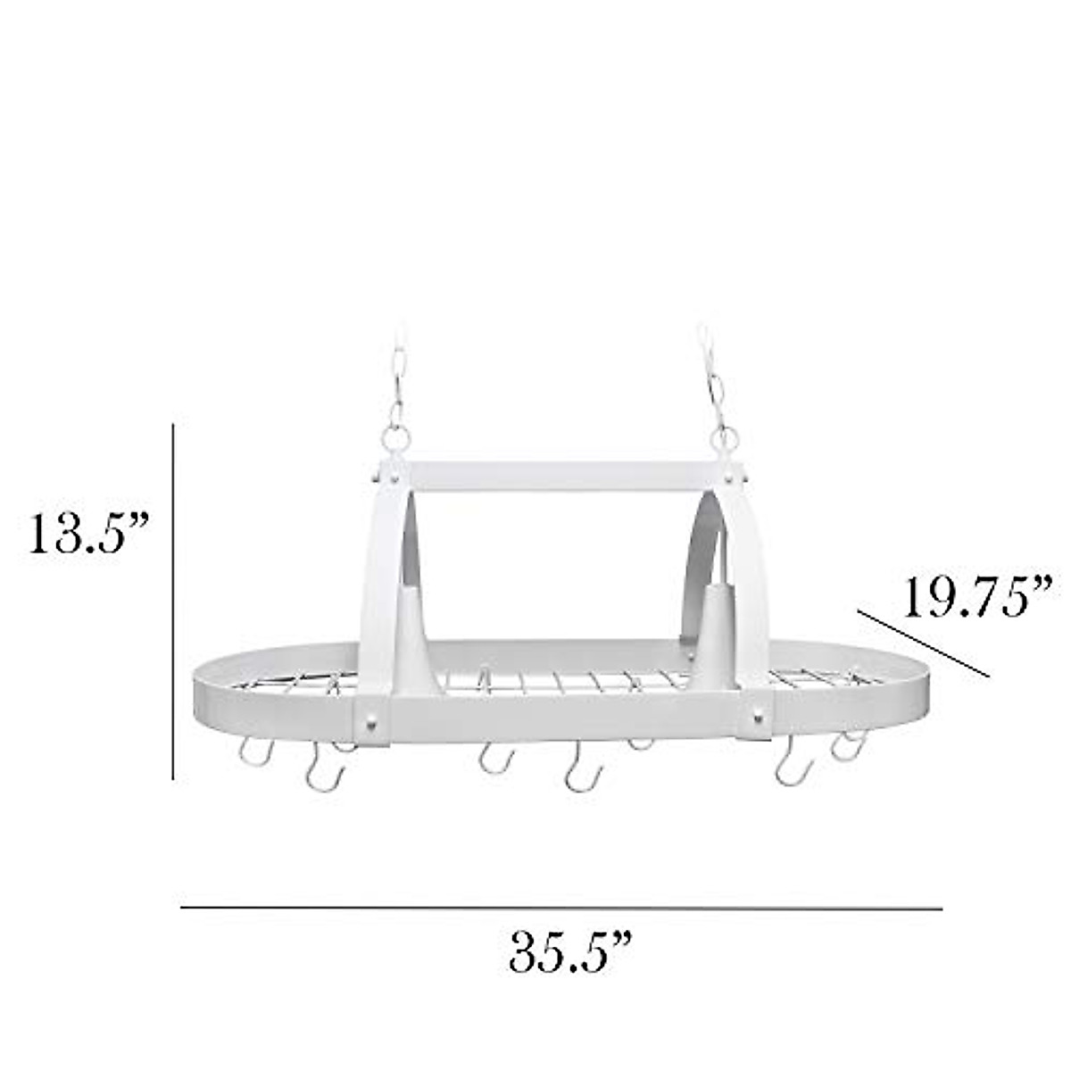 Elegant Designs PR1000-WHT Kitchen Downlights 2 Light Pot Rack, White