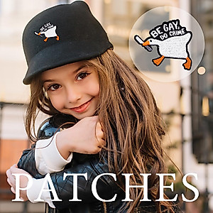 Luupatchy Duck Patch Be Gay Do Crime Funny Patch Iron On Patch Sew On Embroidered Patch for Adult Kids Teens Accessories for Jeans Jackets Clothes Hats Backpack & T-Shirts Tactical Backpacks