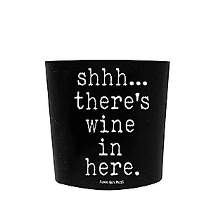 Funny Guy Mugs Shhh There's Wine In Here Travel Travel Tumbler With Removable Insulated Silicone Sleeve, Black, 16-Ounce