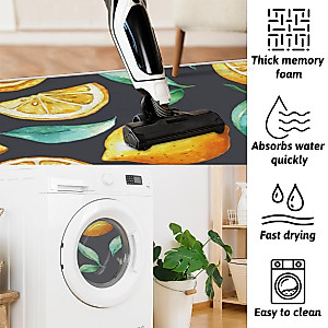 Tavisto Dice The Lemon Fluffy Oval Shaggy Rugs for Bedroom Aesthetic Plush Floor Mat - Soft and Absorbent - Ideal for Living Room,Home Decor, and Playrooms