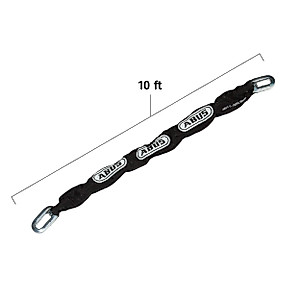 ABUS Hardened Steel 10KS 10 Foot x 3/8" Thick Square Security Chain for Bikes, Containers, Trailers, ATV's, Motorcycles and Personal/Industrial Property