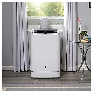 GE 14,000 BTU Portable Air Conditioner for Medium Rooms up to 550 sq ft. (9,850 BTU SACC), 3-in-1 with Dehumidify, Fan, and Auto Evaporation, Included Window Installation Kit