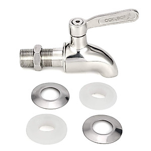 Beverage Dispenser Replacement Spigot,Oak Leaf Stainless Steel Spigot Polished Finished, Dispenser Replacement Faucet