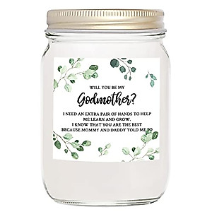 YouNique Designs Will You Be My Godmother Candle, 7 Ounces, Godmother Proposal, Godmother Announcement, Can You Be My Godmother, Soy Vegan Aromatherapy Candles for Home (Lavender & Vanilla)