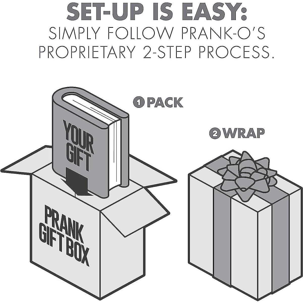 Prank-O Prank Gift Box, Pudding Pouch, Gag Gift Empty Box, Practical Joke for Christmas Gifts, Holiday Gift Wrap, White Elephant Gift Box, Funny Gift Idea