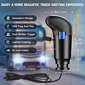 aikeec USB Gearshift Knob from a Man Truck ATS ETS for Logitech G29 G27 G25 G920 H Gearshift Shifter Knob for ATS ETS2 Games AI PC …