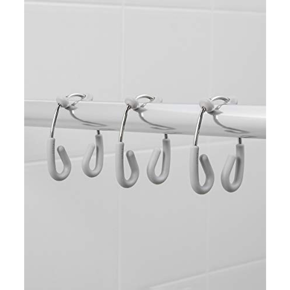 Umbra1013172-1165, Grey/Nickel Flex Double Shower Rings, Set of 12, 2" x 3''