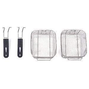 Cutycaty Commercial Gas Deep Fryer Countertop, Dual Tank Stainless Steel Kitchen Frying Machine with 2 Removable Baskets and Lids for Restaurant Home Kitchen French Fries Turkey Donuts (6 Liter)