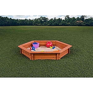 Hexagon Sandbox with Cover (4'9" X 4'3") Brown