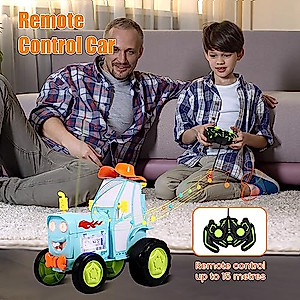 Jumping Car Toy, Remote Control Car, Wireless Remote Dancing Stunt Car, 2023 New Remote Control Car with Headlights and Music, Educational Rc Car Toy, Fast Stunt Rc Car for Boys Girls Kids (blue)