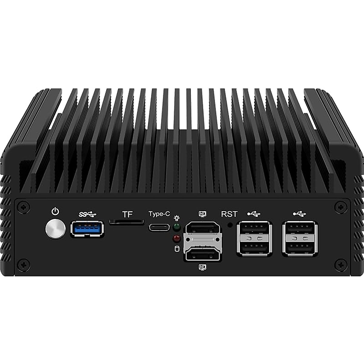 CWWK Fanless Mini PC Intel N Series-N100(4C/4T up to 3.4GHz) Low Power Processor, DDR5, 6x2.5GbE Intel I226V, 4K Display Outputs,M.2 NVMe, SATA3.0, 5 USB Ports, Firewall Router (N100-6L Barebone)