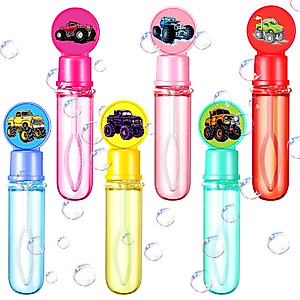 Arrowbash 24 Pcs Monster Truck Party Favors Bulk Mini Bubble Wands for Kids Toddlers Birthday Party Gifts Outdoors Activity Prizes Supplies