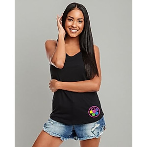 Women's Cute Fitness Moves Colorful Workout Burnout Tank Top Medium Black