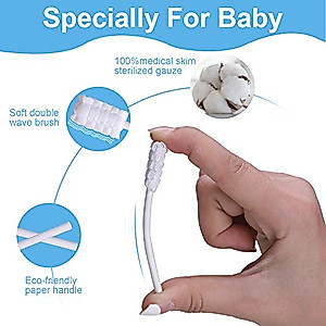 XANAD Baby Toothbrush, 36PCS Infant Toothbrush, Baby Tongue Cleaner, Newborn Baby Disposable Tongue Cleaning Infant Oral Stick Dental Care for 0-36 Month Baby, 1Pcs Finger Toothbrush Include