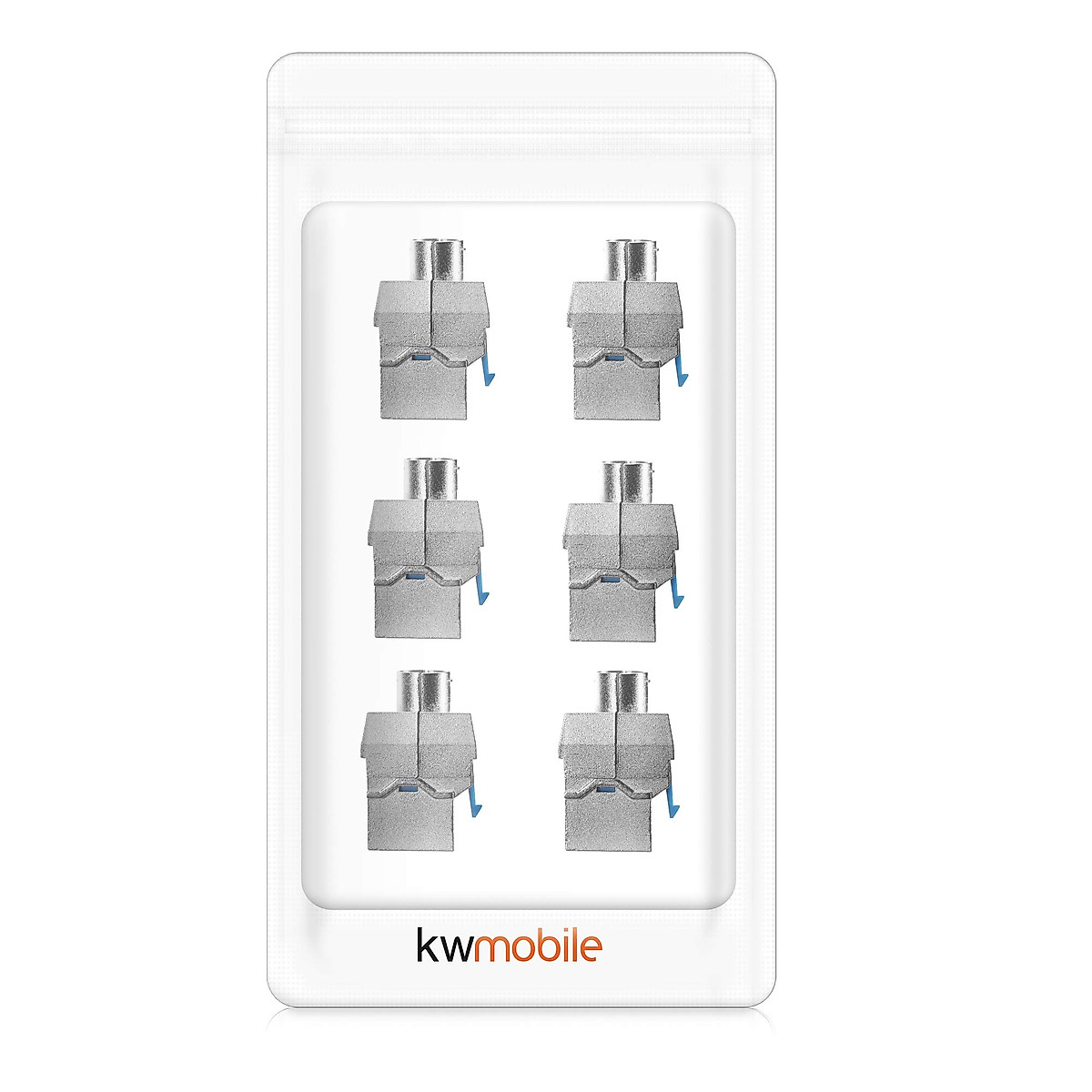 kwmobile Keystone Module Jacks - 6 Piece CAT-8 Shielded Keystone Jack RJ45 Cat 8 Ethernet Module 40 Gbit with Shielded Metal Housing