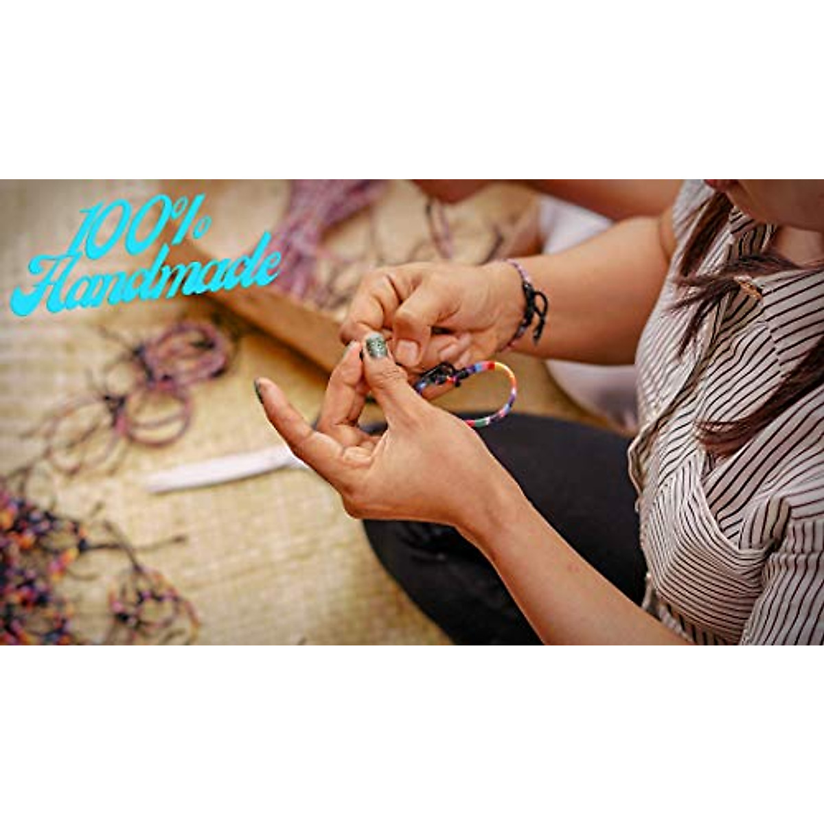 Surfer Beach Bracelet Set Men & Women - Braided Boho Summer Bracelets - Handmade Festival Jewelry - 100% Waterproof & Adjustable - Friendship Gift - Ethnic Hippie Style (Black & Ruby Red)