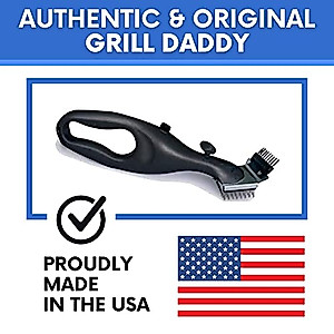 Grill Daddy Made in the USA Bristles GB91062S Barbeque Grill Steam Brush with Stainless Steel B, 15-Inch, Black
