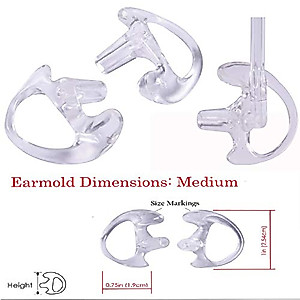 Two Way Radio Headset Noise Canceling Transparent Security Earphones Works with Midland Walkie Talkie GMRS/FRS Radios with PTT/VOX – Pair (YC001)