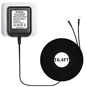 Ousaly Doorbell Power Adapter, 24V Transformer Compatible with Ring Doorbell,Video Doorbell,Nest, Ecobee, Sensi and Honeywell Thermostats, 24 Volt 500mA C-Wired AC Plug in Cord,C Wire Adapter 16.4FT…