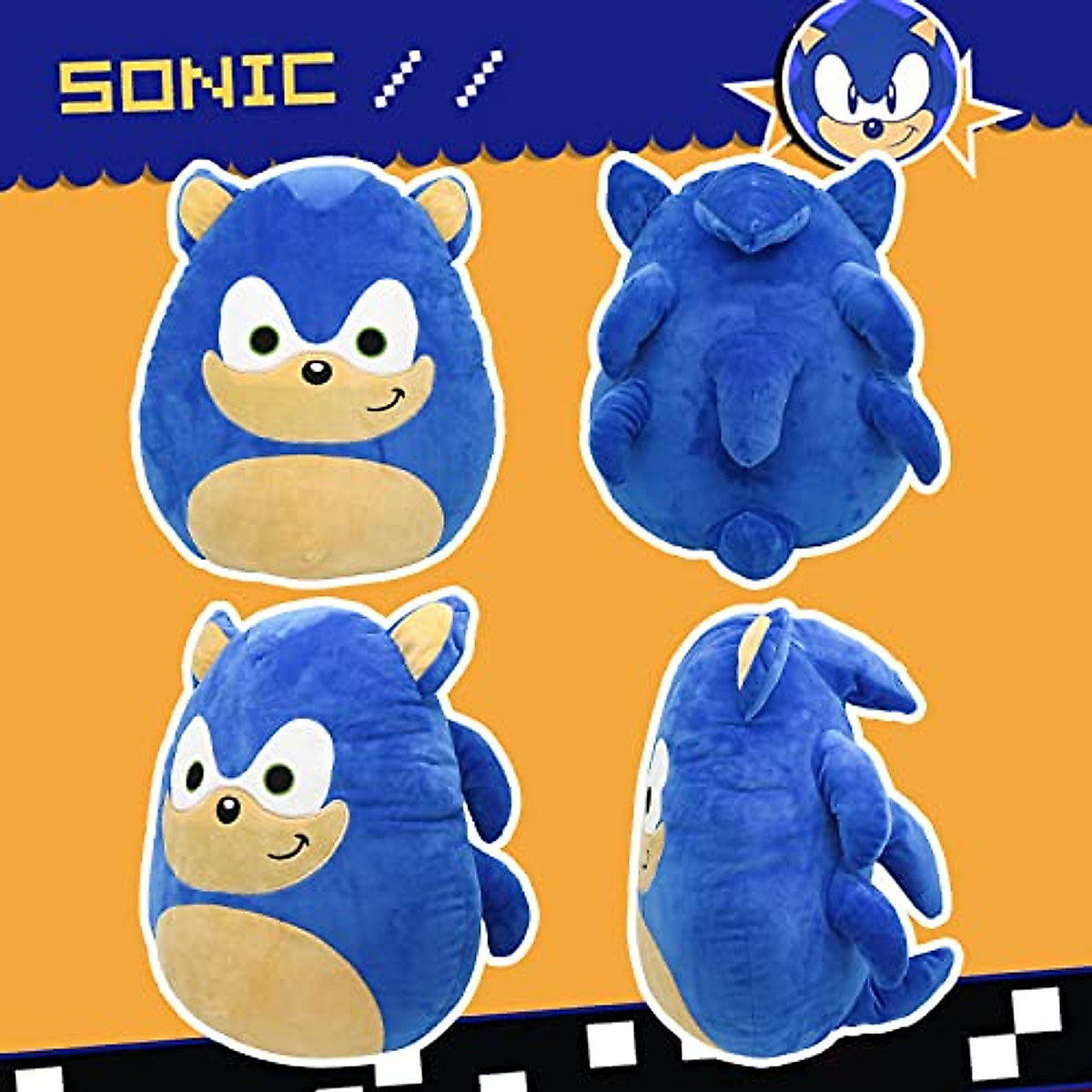 DEYOU Classic 14in Hedgehog Plush Toys Plush Figure Classic Hedgehog Plush Doll for Boys Girls Best Gift (Blue)