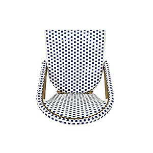 Christopher Knight Home Philomena Outdoor French Bistro Chair (Set of 4), Blue + White + Bamboo Print Finish