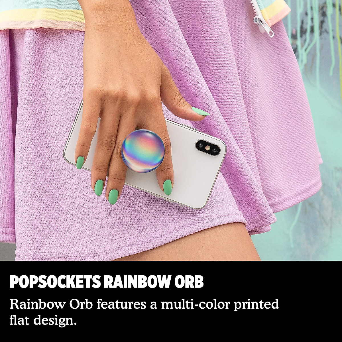 PopSockets PopGrip: Swappable Grip for Phones & Tablets - Rainbow
