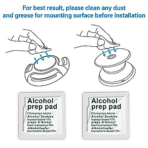 volport 3M Sticky Adhesive Replacement Compatible with Socket Mount Base, 10 Pack VHB Sticker Pads for Car Magnetic Phone Holder and 2pcs 1.38 Inches Double Sided Tape for Collapsible Grip & Stand