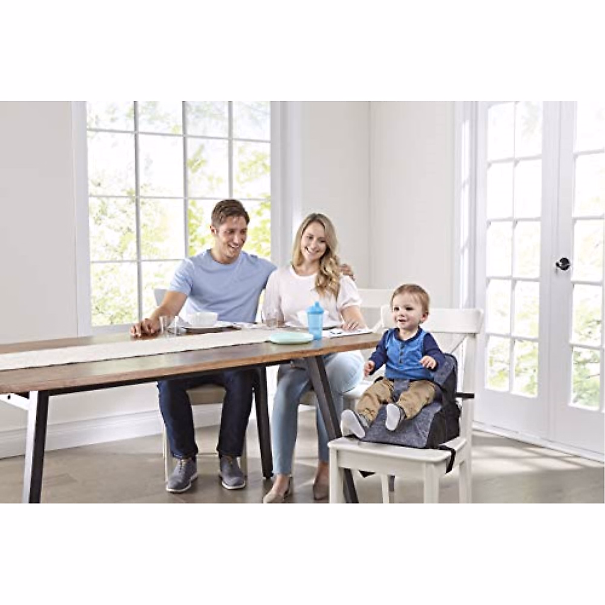 Kolcraft Travel Duo 2-in-1 Portable Booster Seat and Diaper Bag - Space Grey