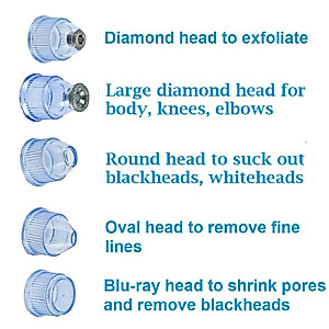 Microdermabrasion Machine - Appolus Premium Diamond Microdermabrasion Device for Flawless Glowing Skin - 2 Diamond Tips - 5 Heads - Anti-Aging - Pore Lines Wrinkles Sagging Minimizer