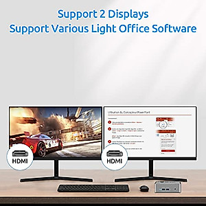 Bmax B3 Mini PC 8GB DDR4 256GB SSD, Intel 11th Gen N5095 Processor (up to 2.9GHz) 4C/4T W11 Pro Mini Desktop Computer, WiFi/BT/HDMIx2 Support 4K Dual Screen Display, Wake On LAN, Auto Power On