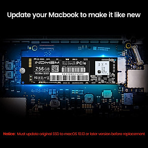 INDMEM NVMe PCIe SSD 256GB 3D TLC NAND Flash Hard Drive Replacement for Mid 2013-2017 MacBook Air, Late 2013 - Mid 2015 MacBook Pro Retina, Late 2013-2017 iMac, 2013 Mac Pro, 2014 Mac Mini