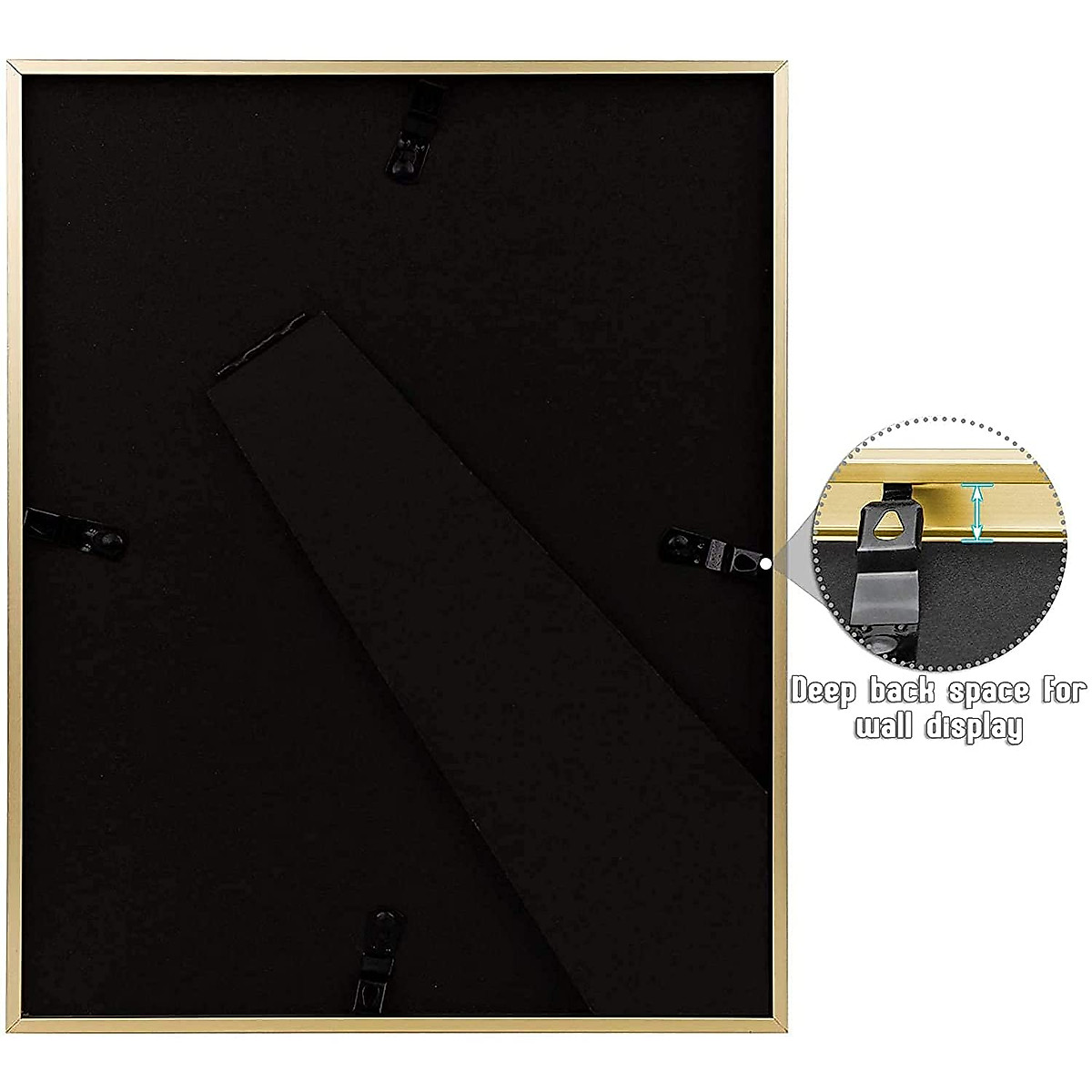 Frametory, 8x10 Aluminum Photo Frame for 5x7 Pictures with Mat or 8x10 without, Real Glass, Wall or Tabletop Metal Picture Frame Collection (Gold, 1 Pack)