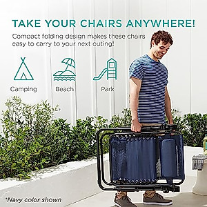 Best Choice Products Set of 2 Adjustable Steel Mesh Zero Gravity Lounge Chair Recliners w/Pillows and Cup Holder Trays - American Flag