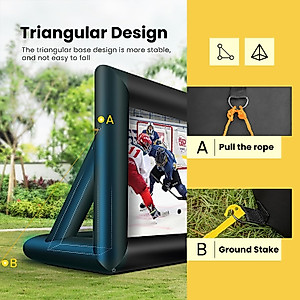 VIVOHOME 20 FT Inflatable Projector Screen for Outside, Blow Up Movie Screen Outdoor Use, Mega Large TV Screen with Carry Bag for Backyard, Triangular Back Support