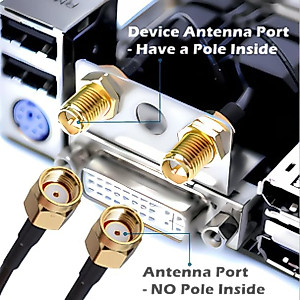 TECHTOO WiFi Antenna Dual Band 2.4GHz - 5.8GHz with RP-SMA Connector Magnetic Base for Wireless Network Router - USB Adapter - PCI PCIe Cards - Signal Booster - Access Point - Wireless Range Extender