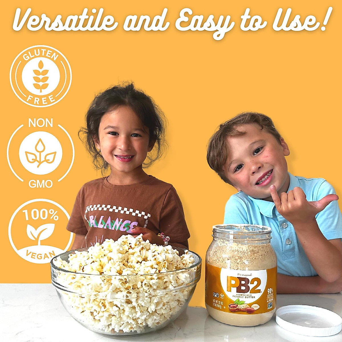 PB2 Original Powdered Peanut Butter - 6g of Protein, 90% Less Fat, Certified Gluten Free, Only 60 Calories per Serving, Perfect for Protein Shakes, Smoothies, and Low-Carb, Keto Diets